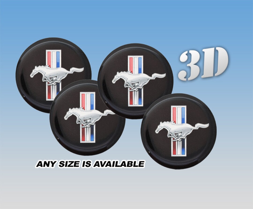 For Mustang® Replacements not OEM Tribar Center Wheel Cap Decals ...
