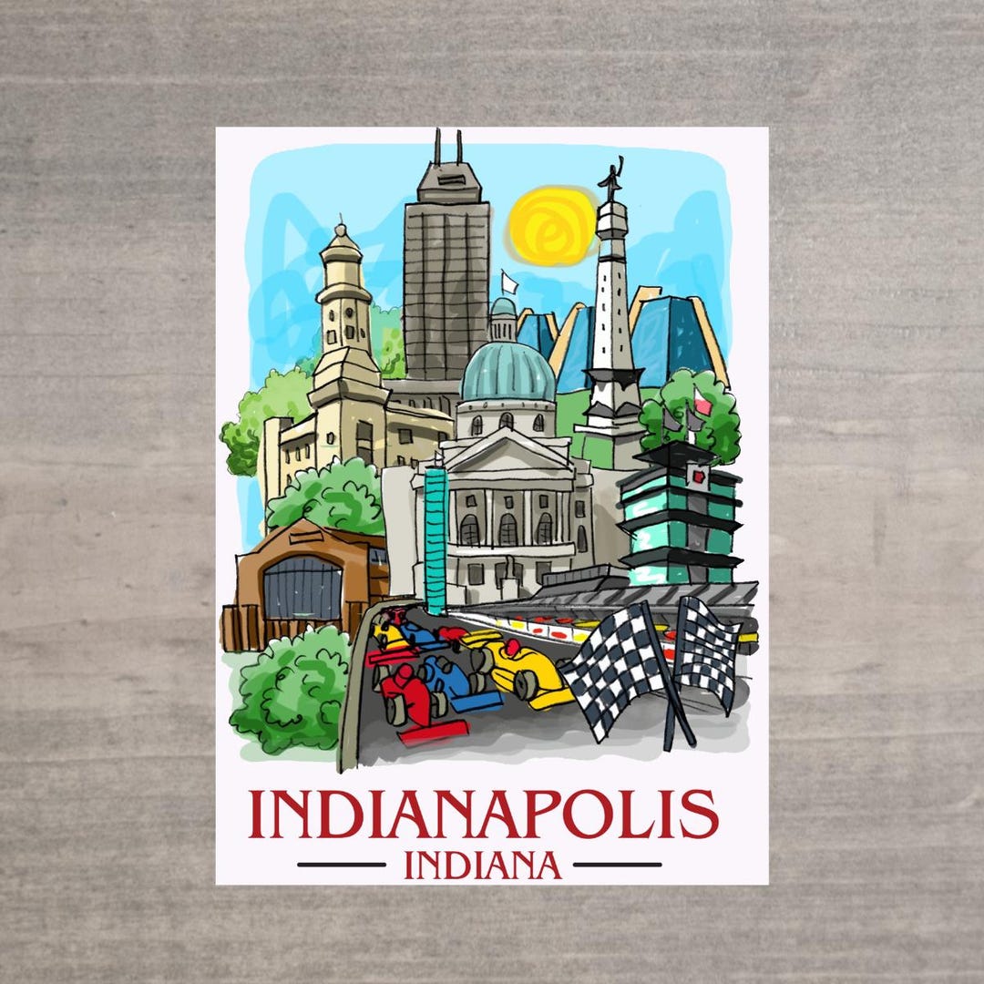 Indianapolis Indiana Landmark Sticker - Etsy
