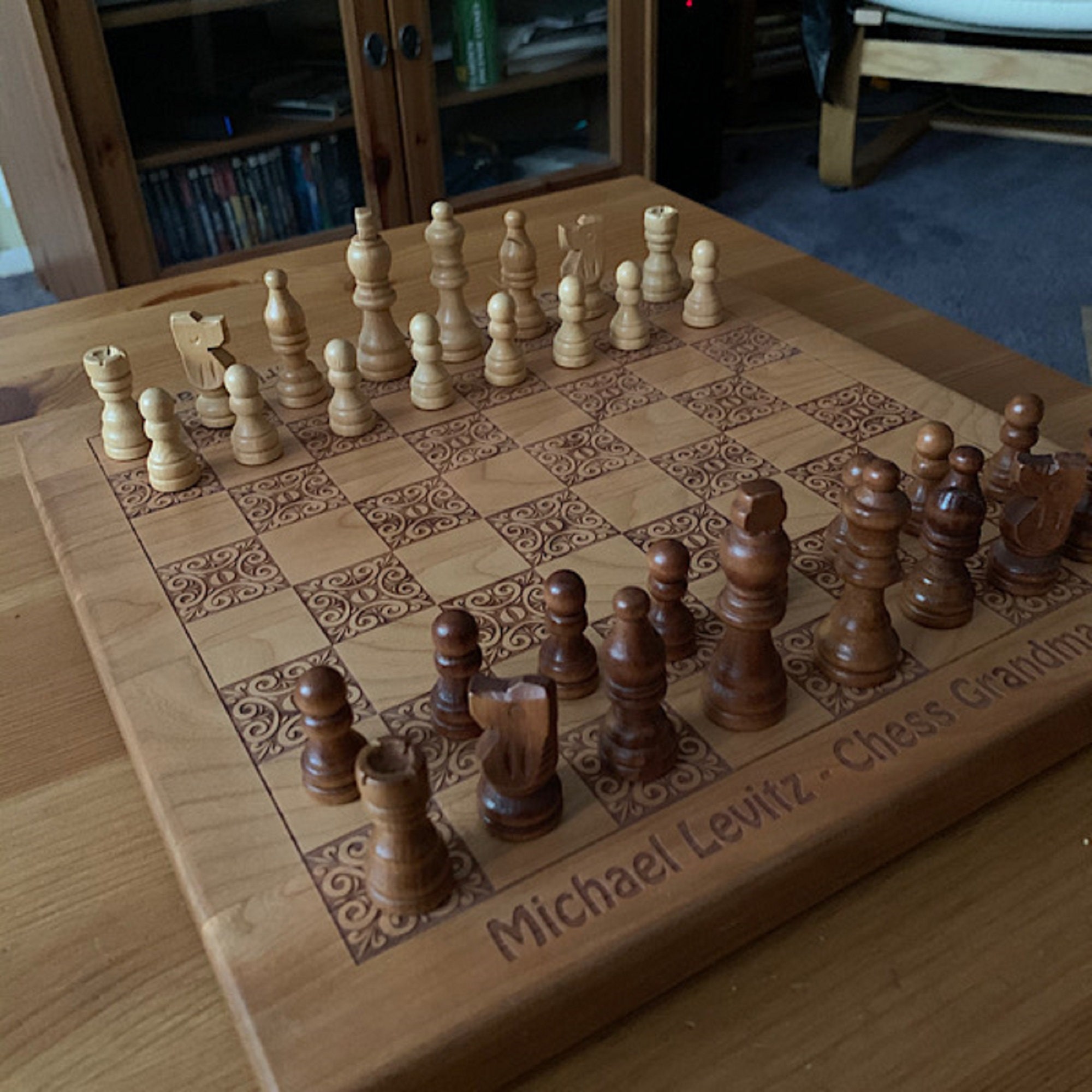 Custom Laser Engraved Chess Boards | Etsy
