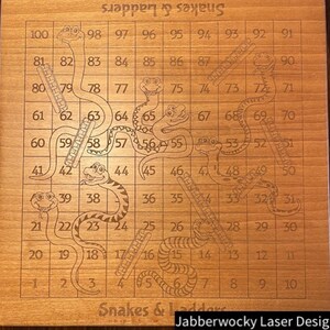 Laser Engraved Snakes and Ladders Game - Etsy