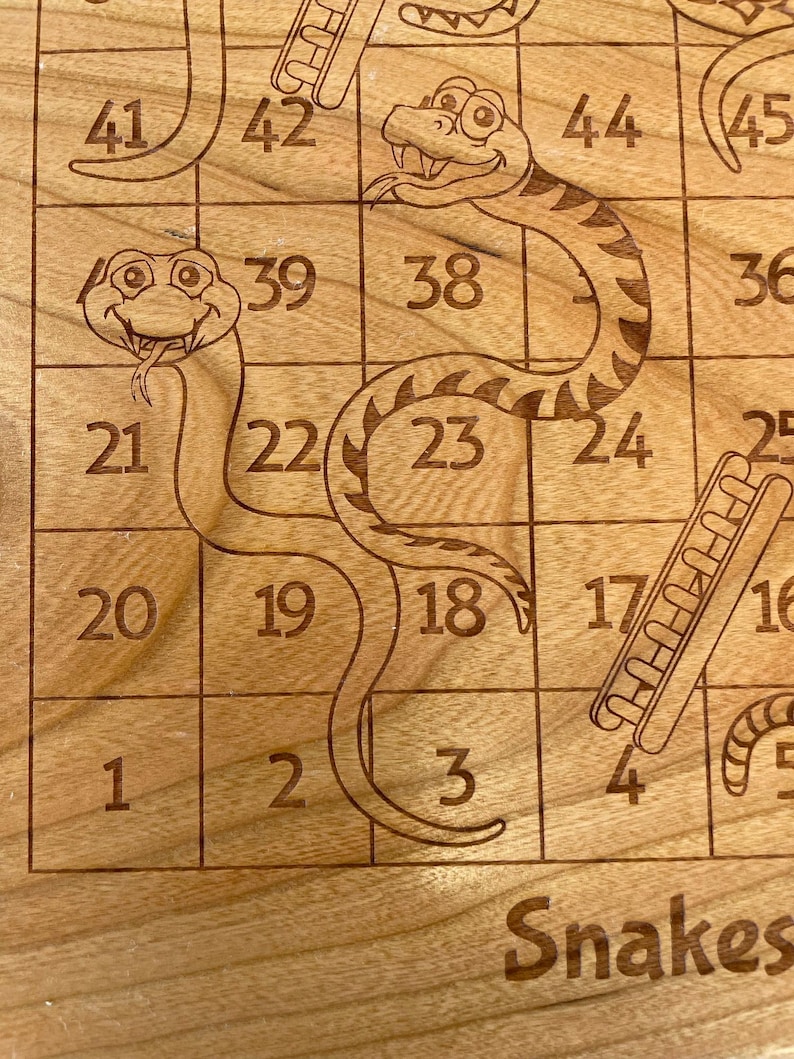 Laser Engraved Snakes and Ladders Game - Etsy