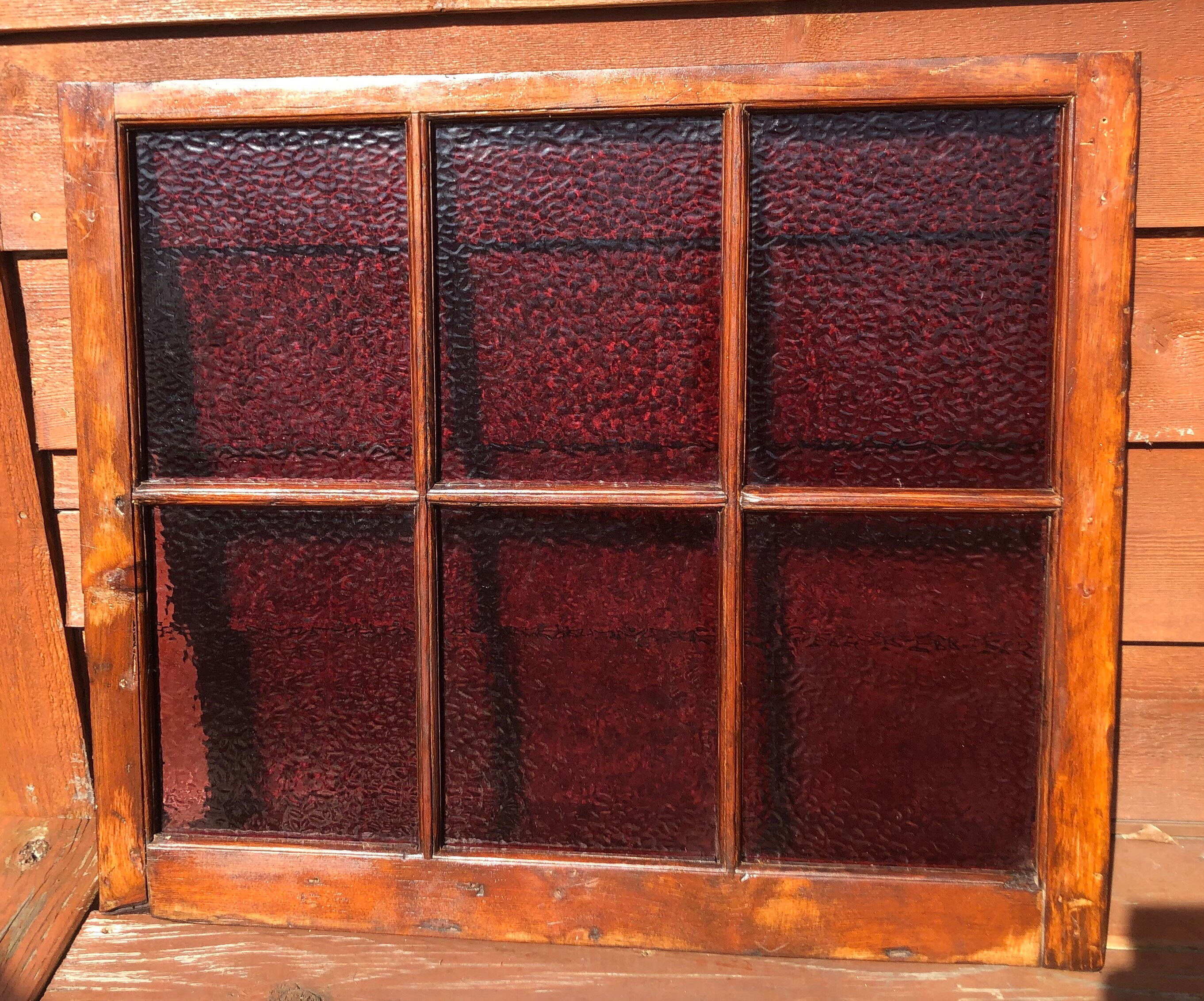 Antique Pine Stained Glass Window 6 Pane Pine Window Frame | Etsy