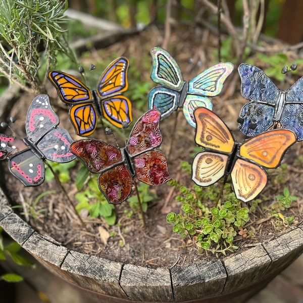 Stain Glass Butterflies Stakes - Etsy
