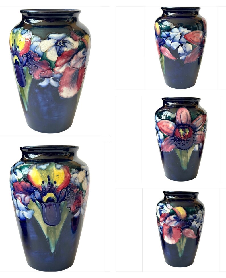 Moorcroft Art Pottery Group of Three Marked Classical Vases. England ...