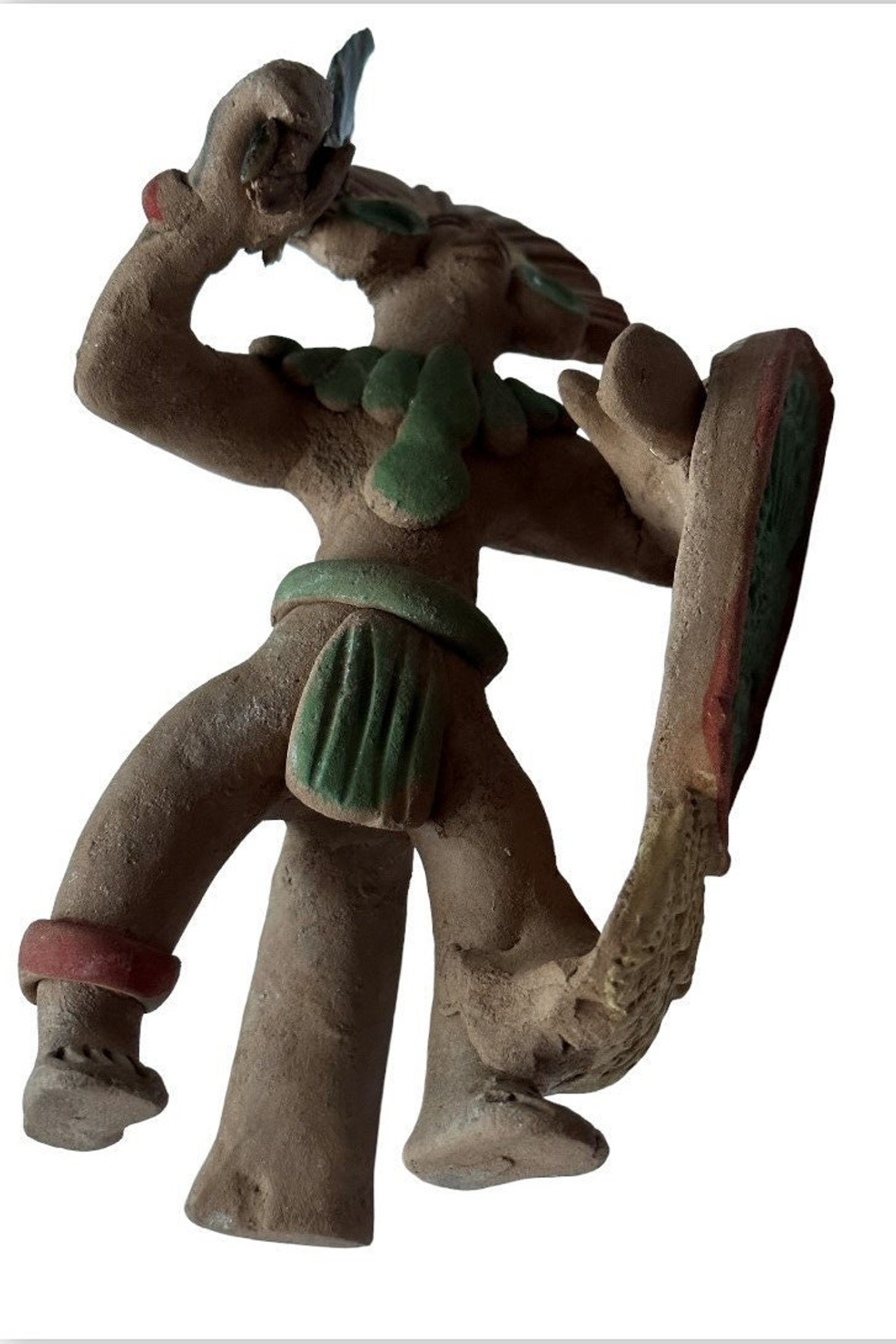 Pre hispanic Ancient Jaina Mayan Style Clay Handmade Figure of Standing ...