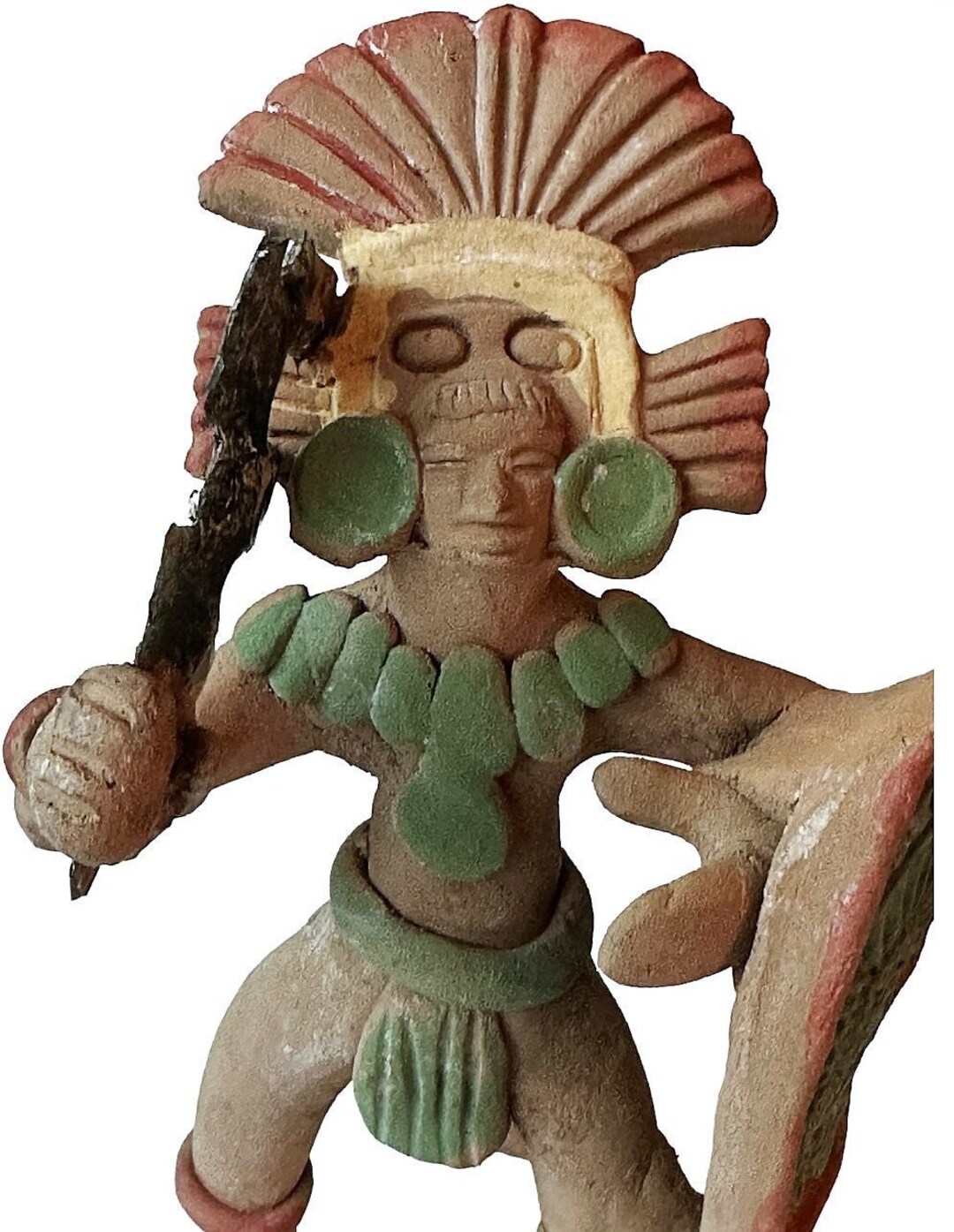 Jaina Mayan Style Clay Warrior Figure With Black Stone Axe - Etsy