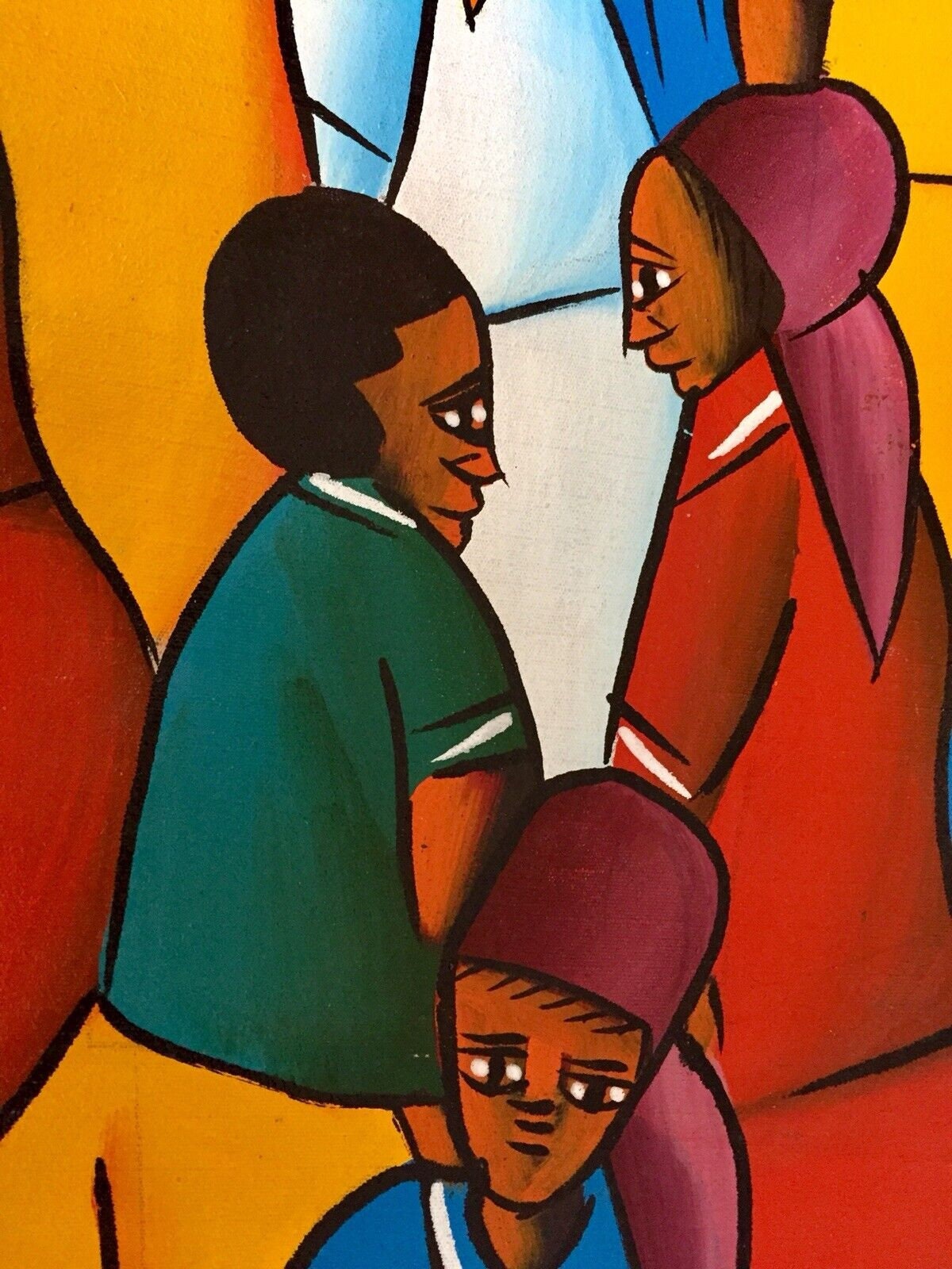 Afro Caribbean Folk Art Original Acrylic on Stretched Fabric Signed ...