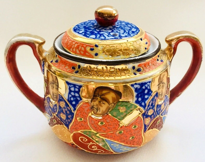 Japanese Moriage Satsuma Legendary Motifs of Immortals Resting on the ...