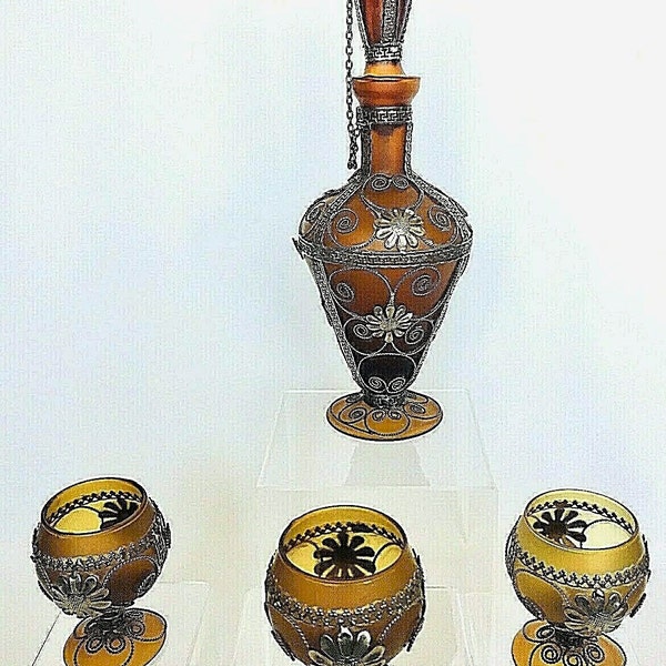 Silver Overlay Glass - Etsy