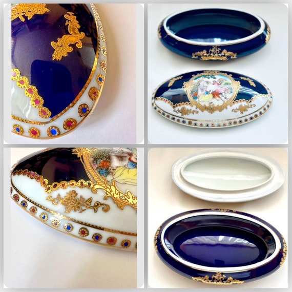 Limoges Fine Porcelain 22 Karat Gold Enameled Pair Of… - Gem