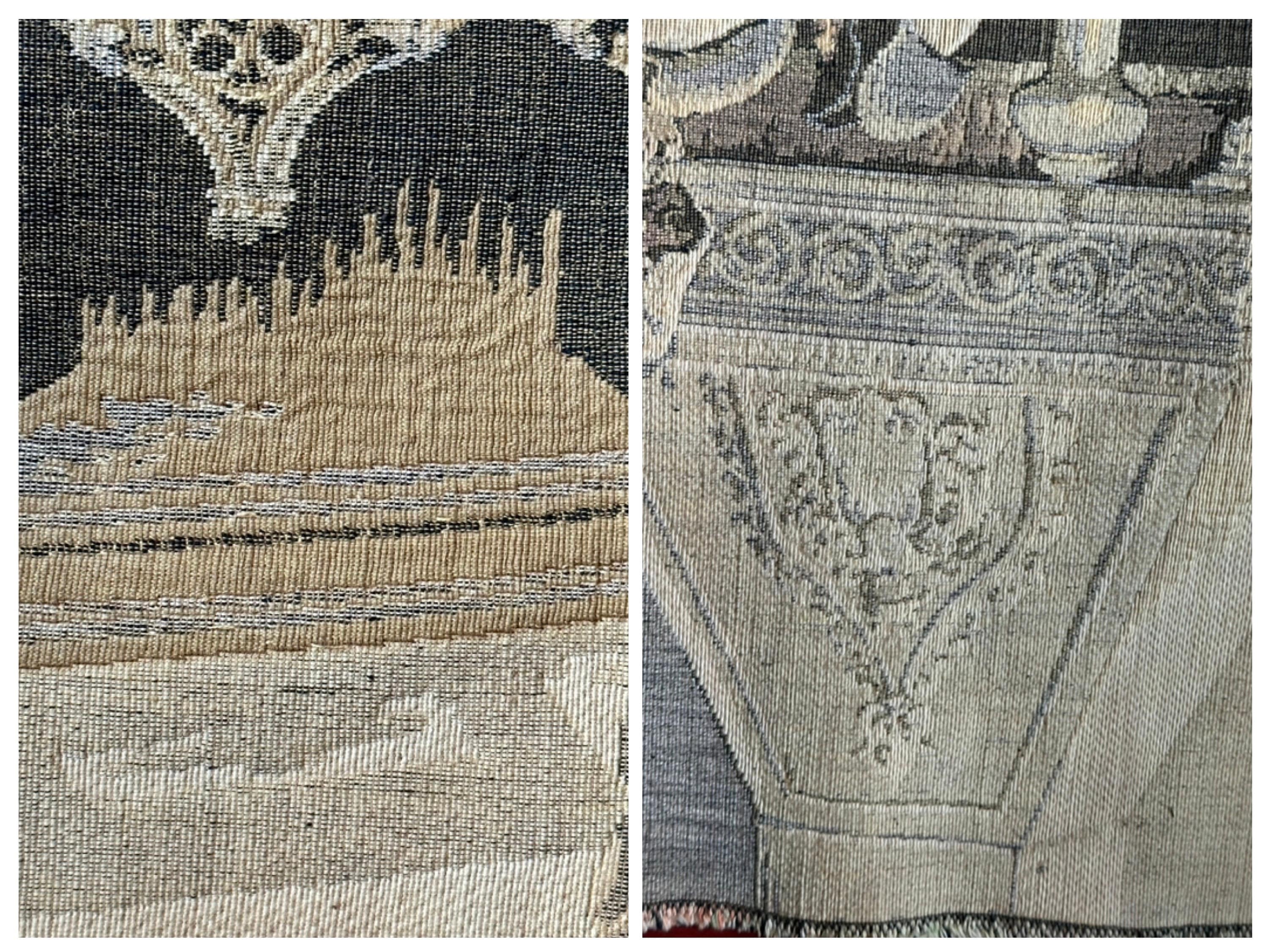 French Antique Signed Royalty Parlor Scene Tapestry by Artist Jacques ...