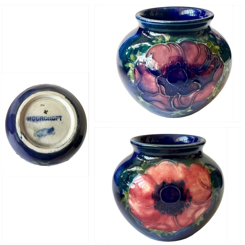 Moorcroft Art Pottery Group of Three Marked Classical Vases. England ...