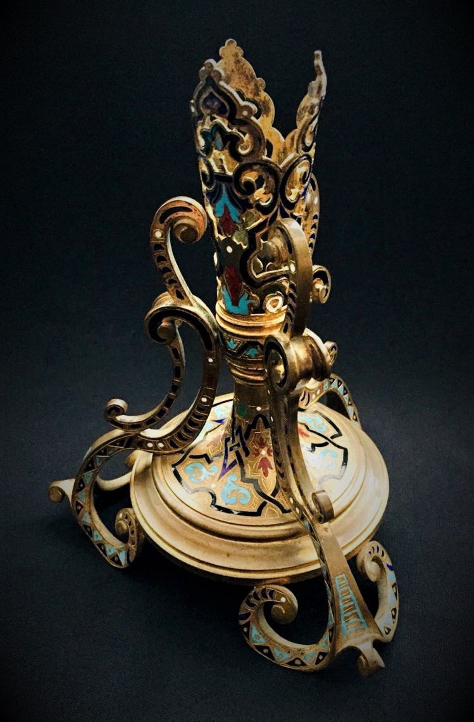 Champleve Gilded Bronze Napoleon III French Enamel Epergne - Etsy