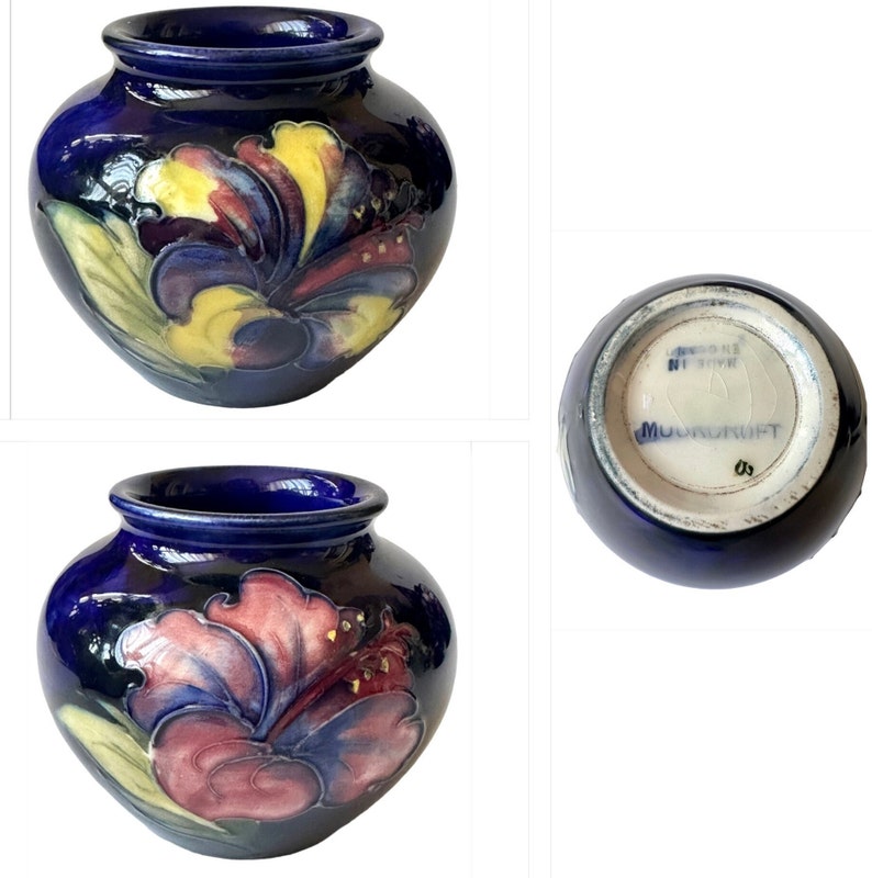 Moorcroft Art Pottery Group of Three Marked Classical Vases. England ...