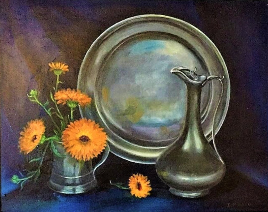 Classic Fine Art European School Oil Painting Still Life & Portrait on ...