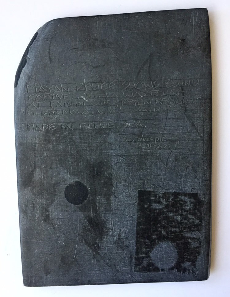 Mayan Black Stone Carved Art Plaque Relief Model After the Original Pre ...