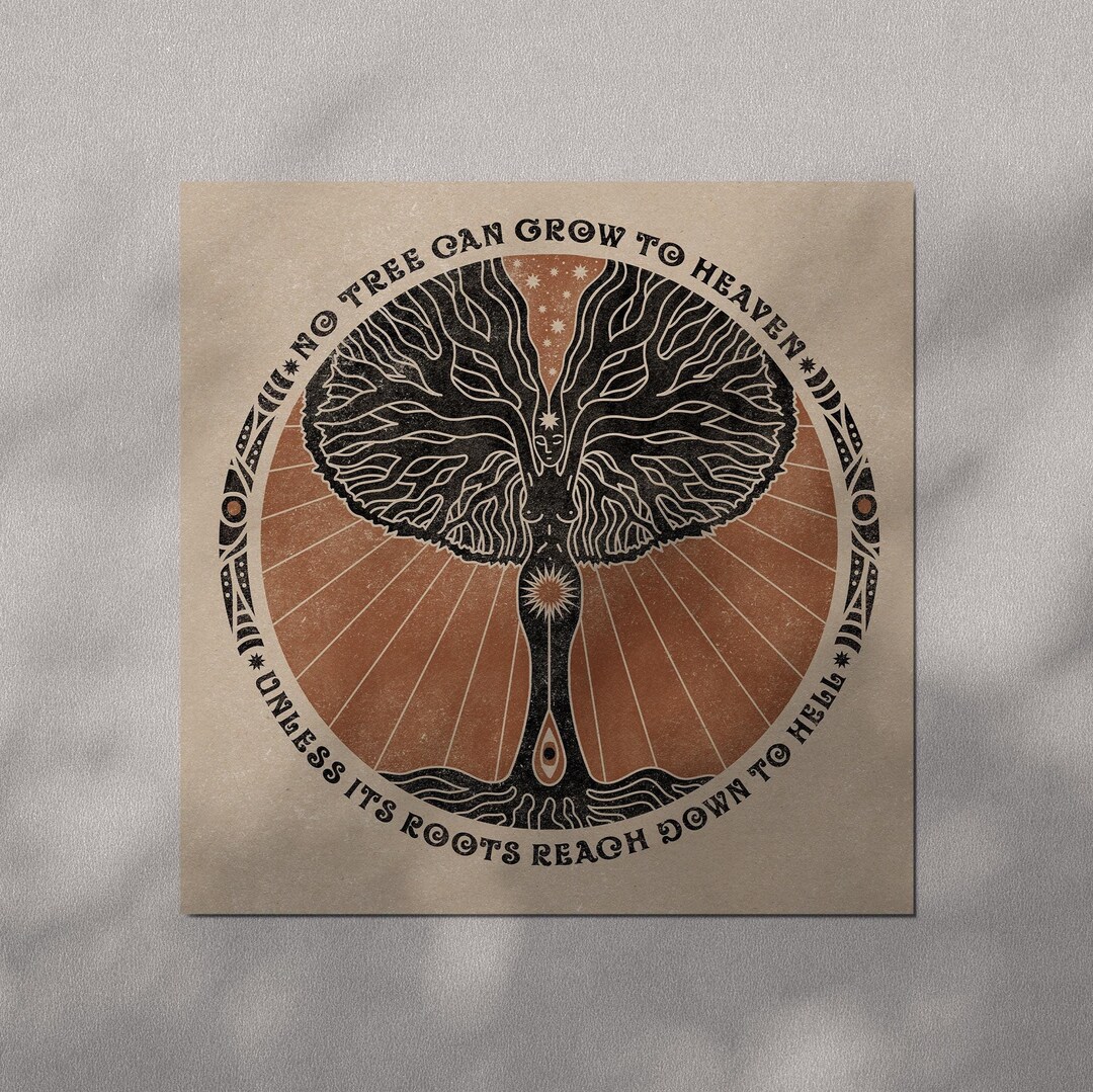 Vintage Tree Art With Positive Quote, Retro Sun and Nature Poster - Etsy