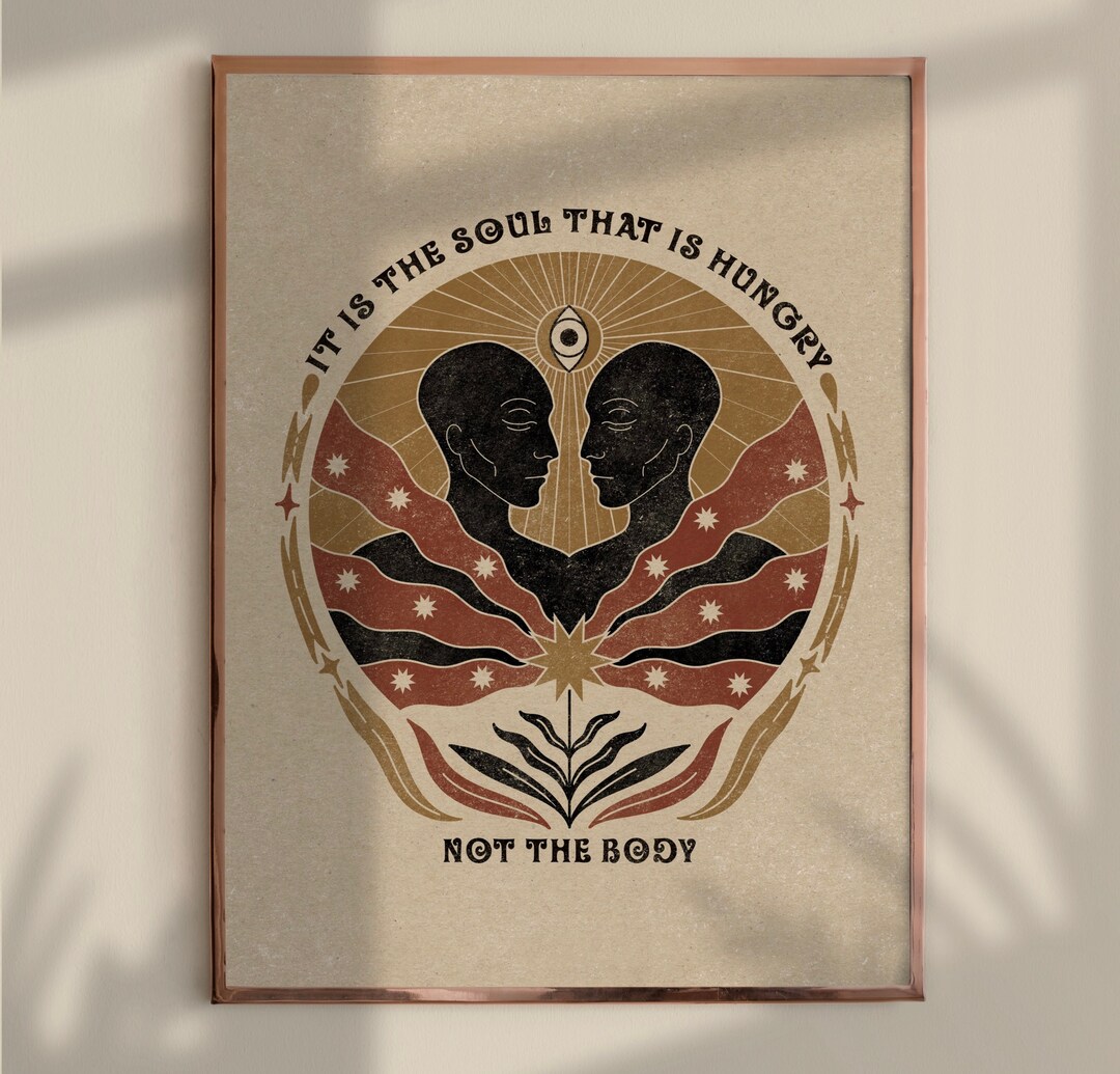 Retro Quote Print Spiritual Vintage Poster Motivational Quote Boho ...