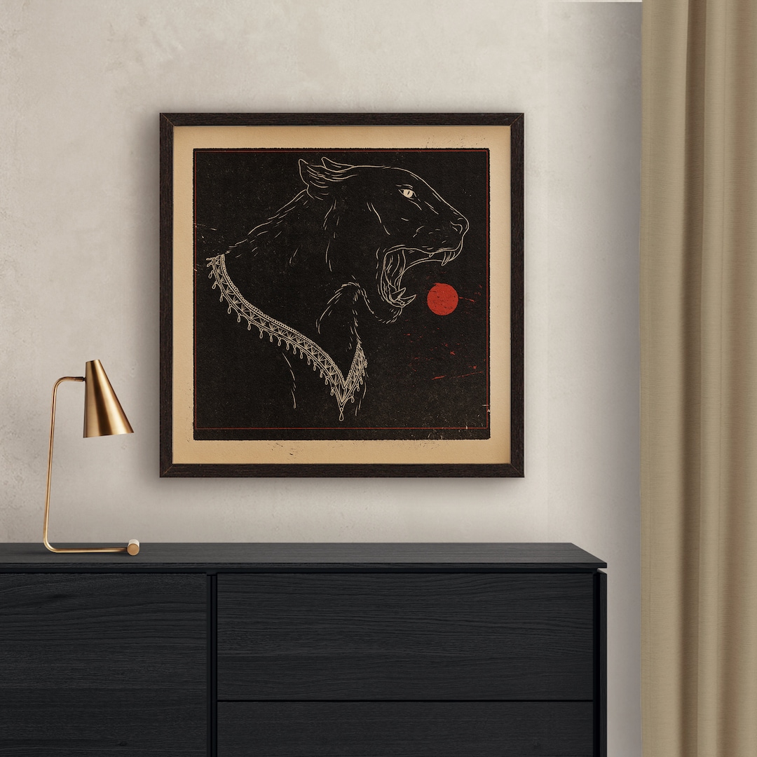 Puma | Vintage Minimalist Black Cat Puma Wall Art With Motivational ...