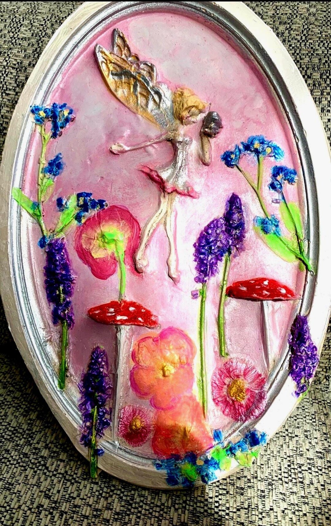 The Enchanted Garden Plaster Cast Tile / Botanical Imprint / Bas Relief ...