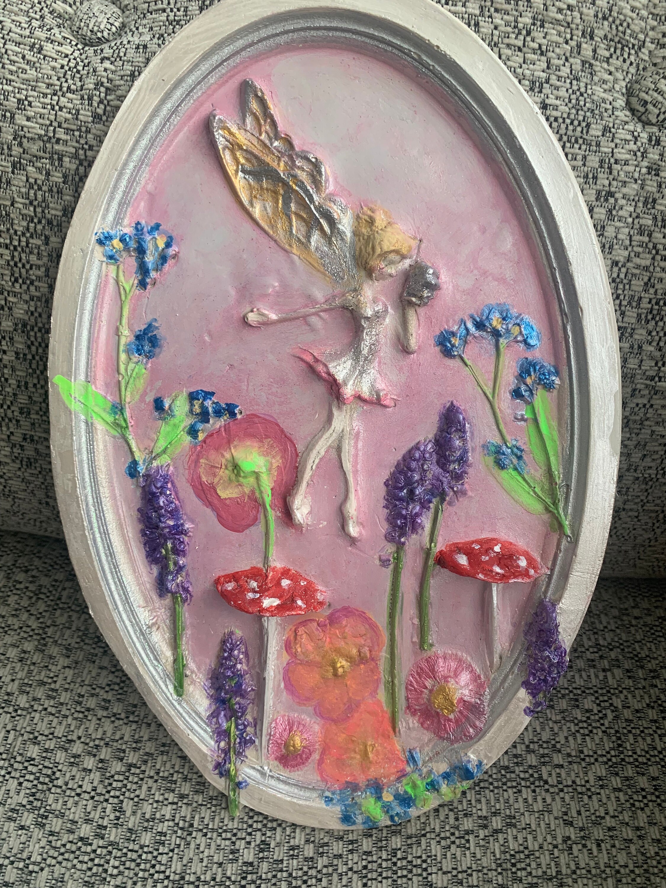 The Enchanted Garden Plaster Cast Tile / Botanical Imprint / Bas Relief ...