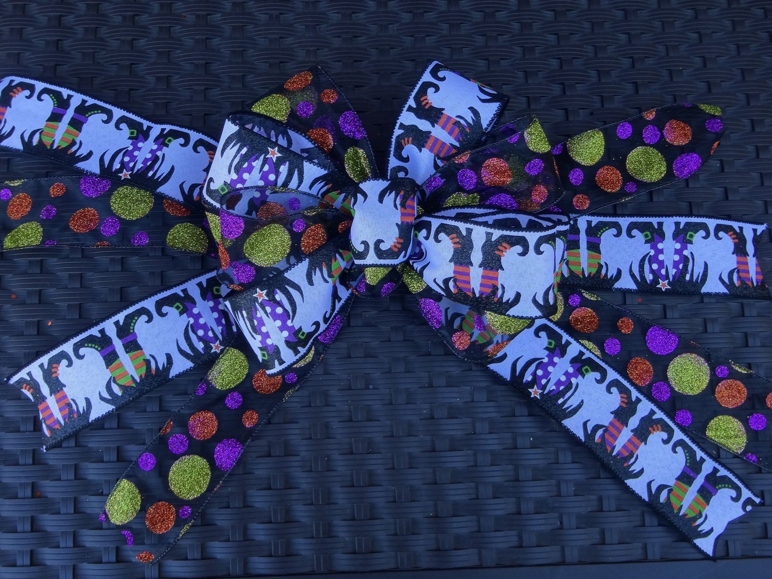 Halloween Witch Bow, Halloween Bow for Wreath, Witch Bow for Lantern ...