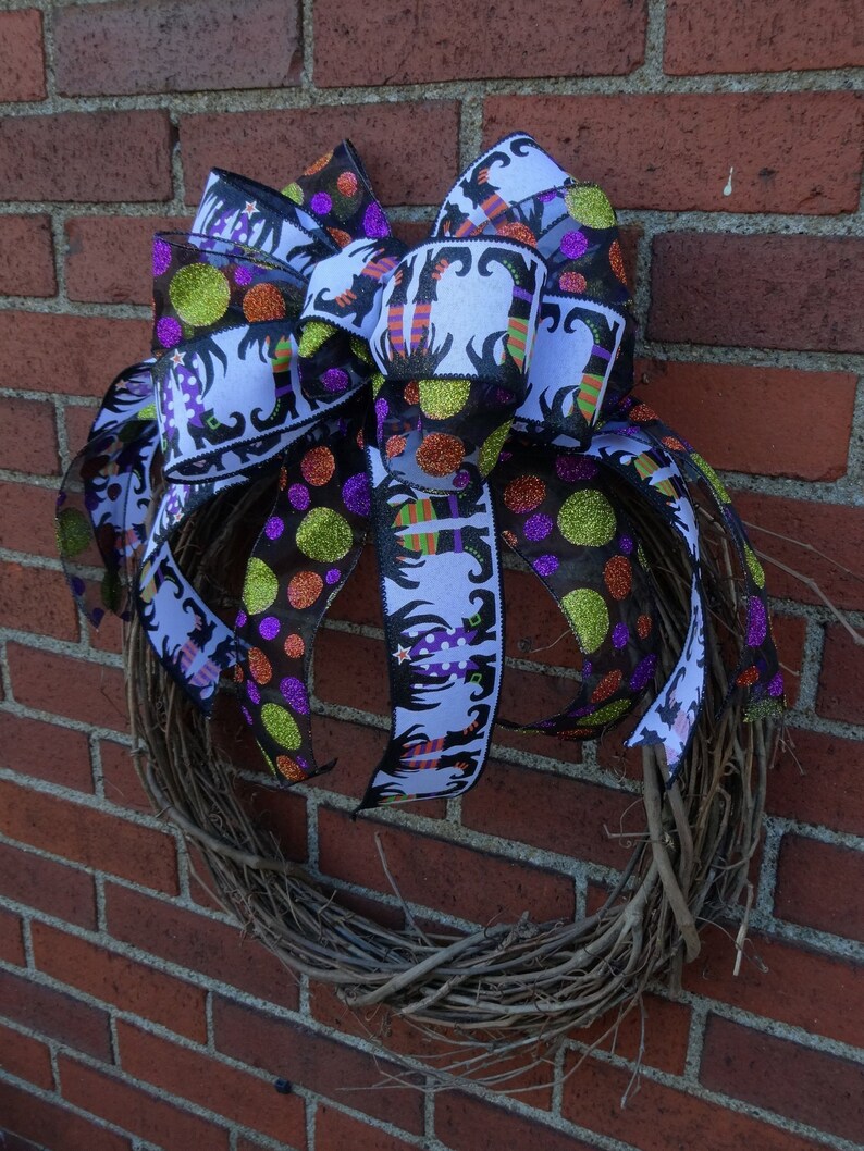 Halloween Witch Bow, Halloween Bow for Wreath, Witch Bow for Lantern ...