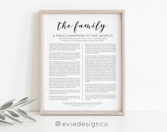 The Family: A Proclamation to the World LDS Printable Digital Download ...