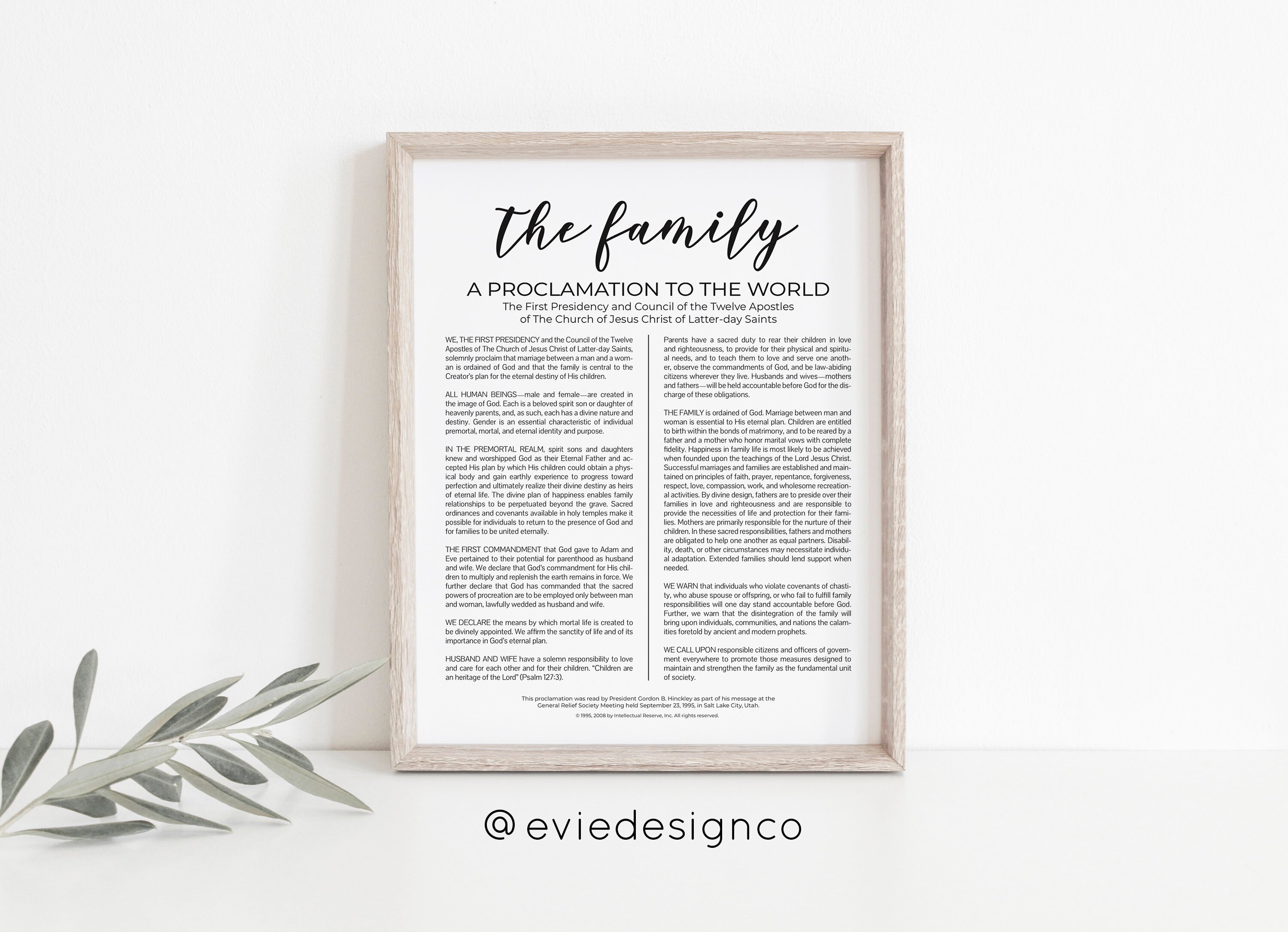 The Family: A Proclamation to the World | LDS Print, Digital Download ...