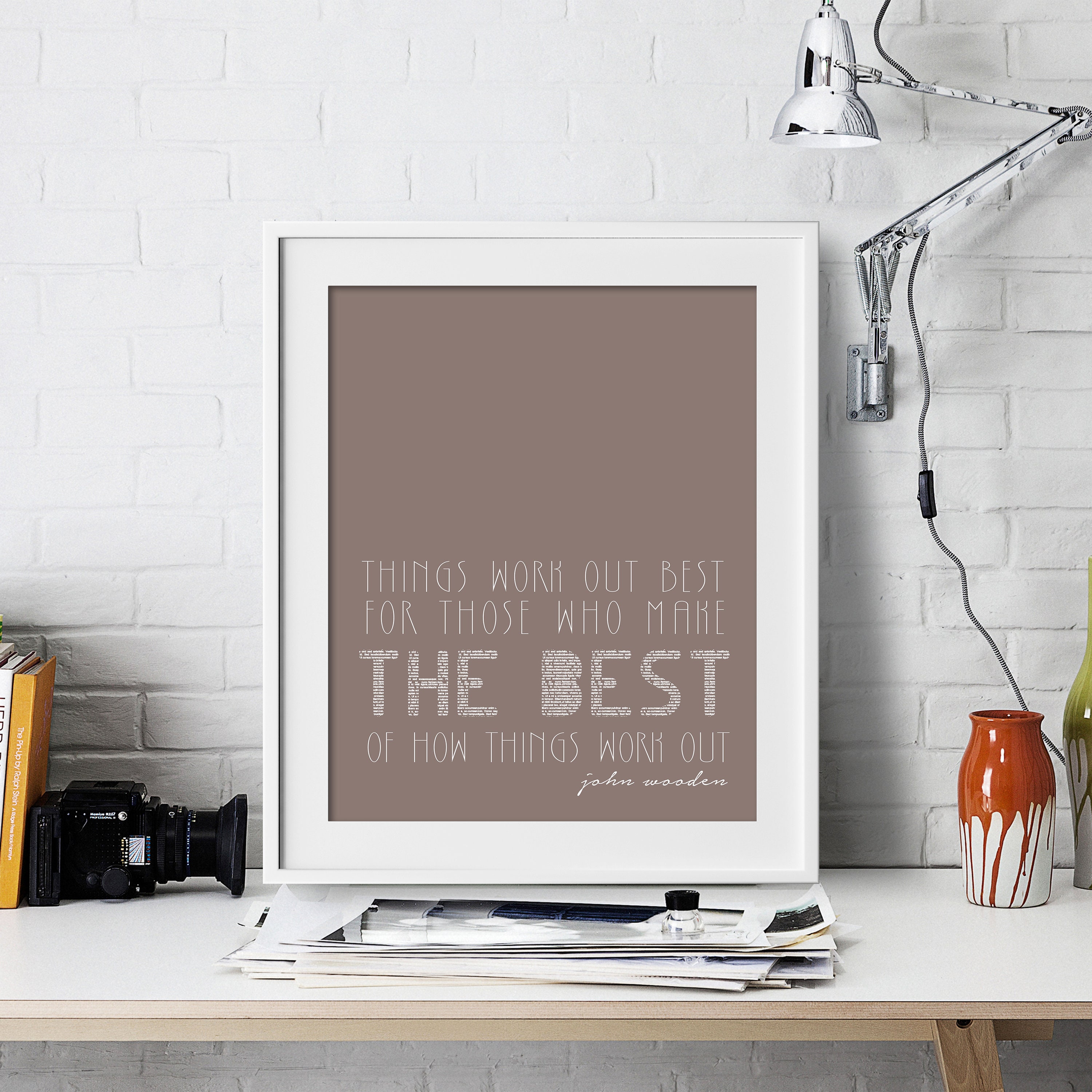John Wooden Inspirational Wall Art Motivational Quote Art Print Poster ...