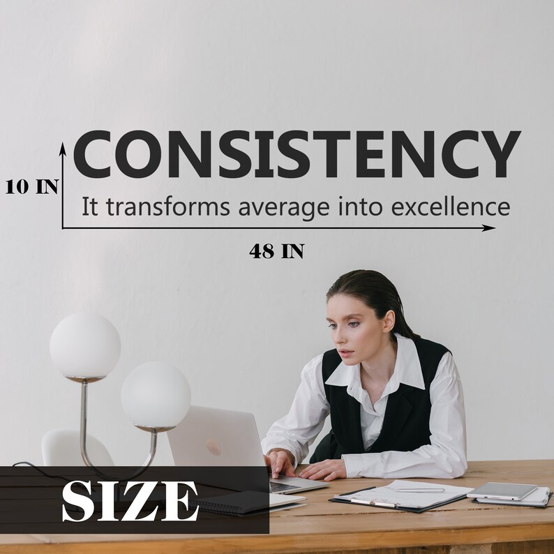 Consistency Motivational Wall Decal Sticker Quote for Home - Etsy