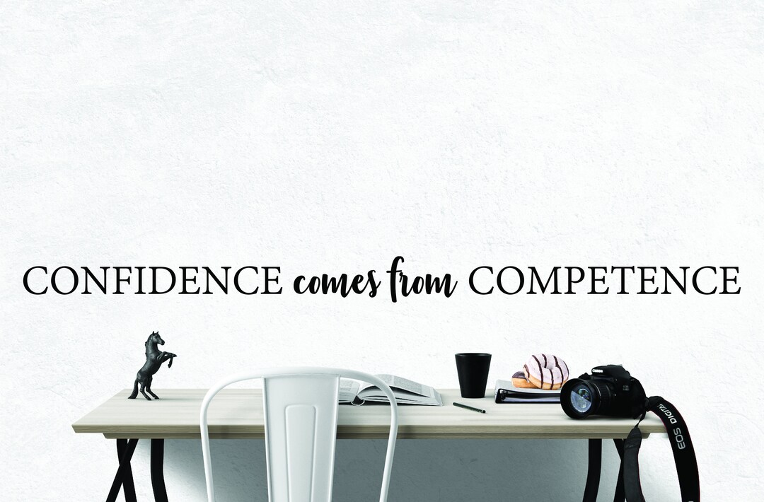 Confidence Comes From Competence Inspirational Wall Art Motivational ...