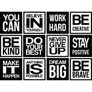 Set of 12 Motivational Wall Decal Quotes Inspirational Office Decor ...