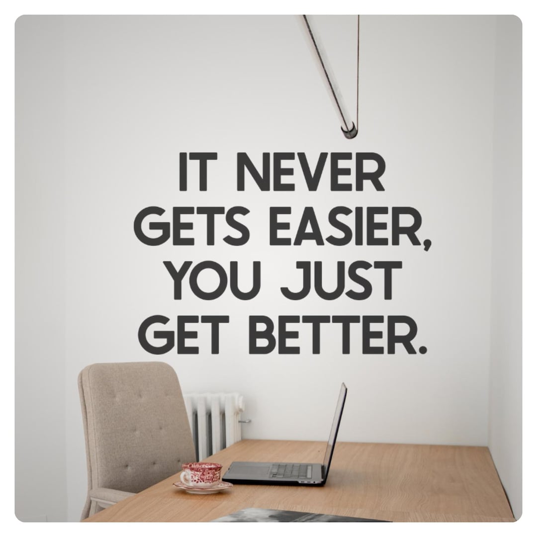 Motivational Gym Wall Decal, Fitness Quote Vinyl Sticker, Home Workout ...