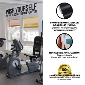 Push Yourself Motivational Wall Decal Sticker Quote for Home Office Gym ...