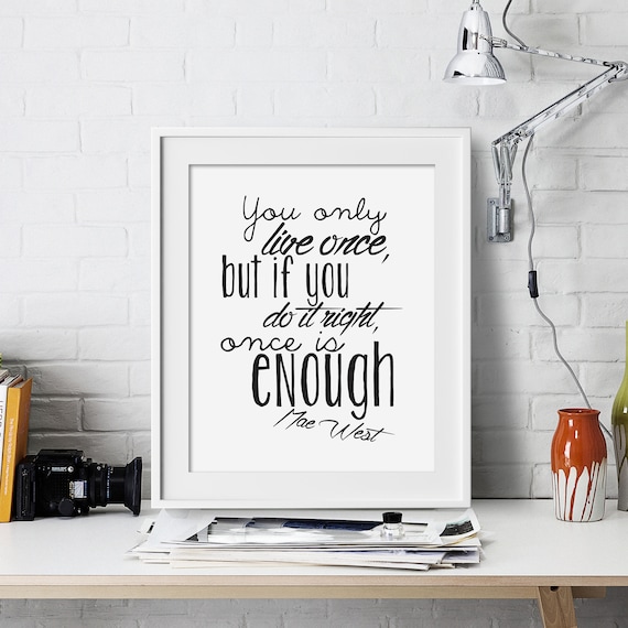 Mae West Inspirational Wall Art Motivational Quote Art Print | Etsy