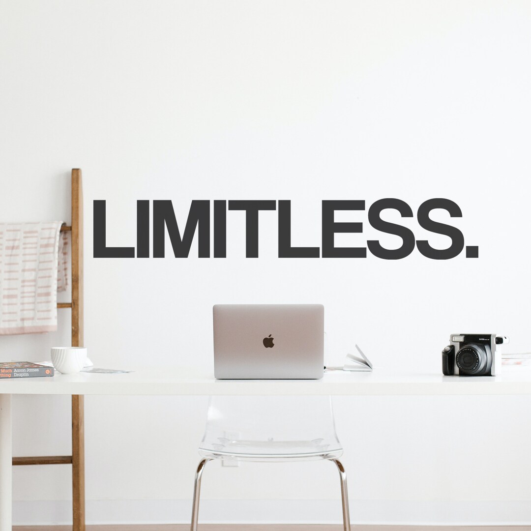 LIMITLESS Motivational Wall Decal Sticker Quote for Home Office Gym ...