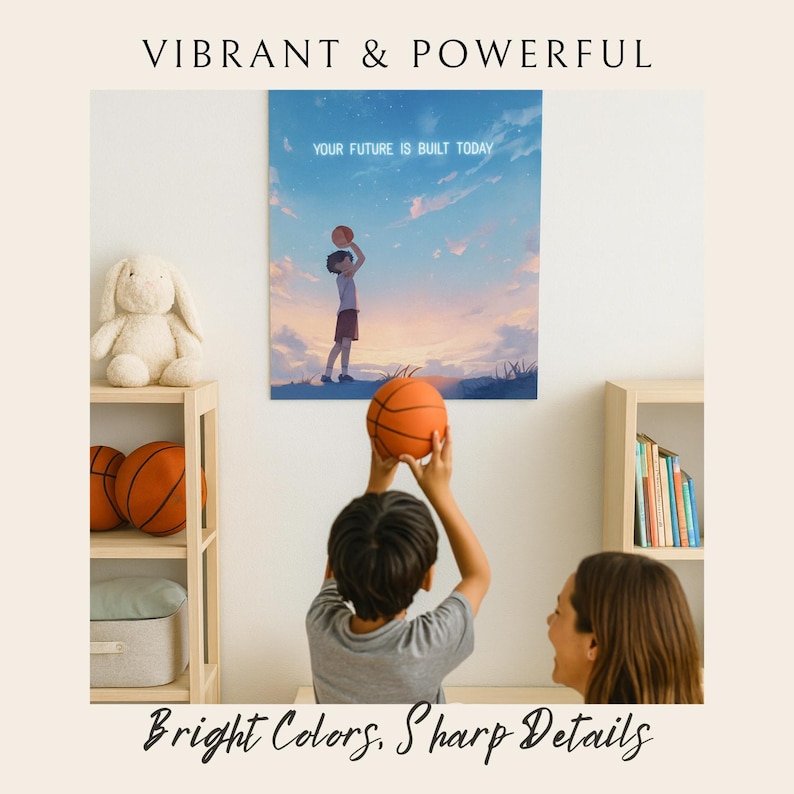 Your Future is Built Today Watercolor Anime Boys Poster – Inspirational ...