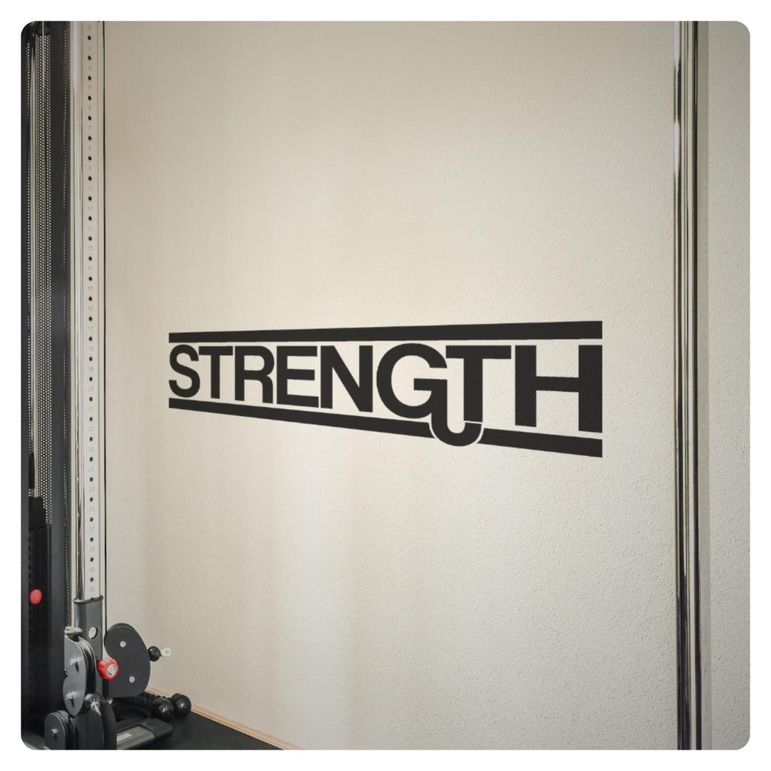 Strength Wall Decal | Minimalist Bold Word Quote Gym Office Decor - Etsy