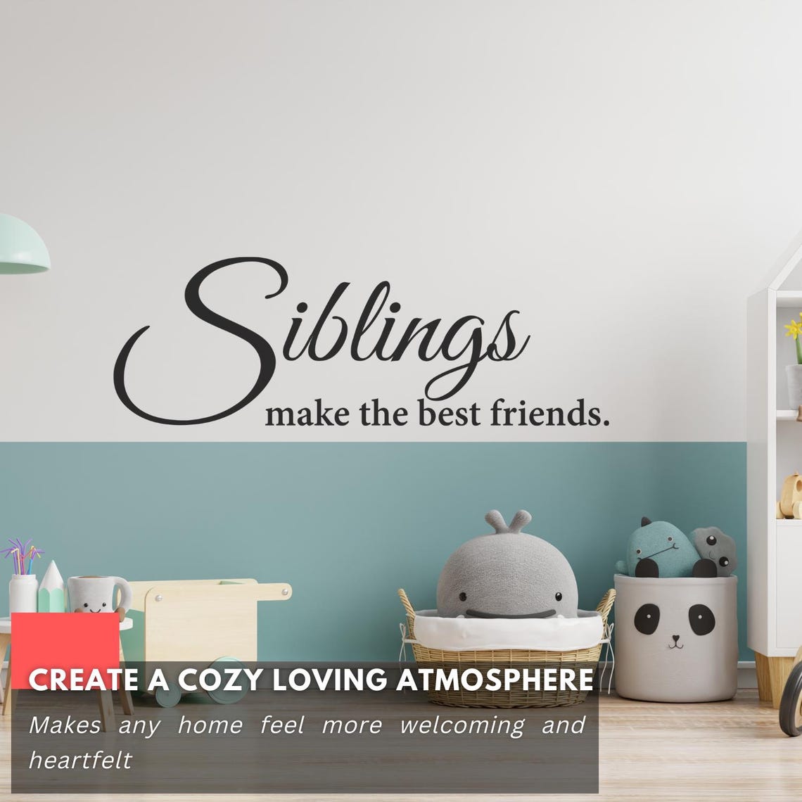 Siblings Make Friends Wall Decal | Kids Room Quote Decor - Etsy