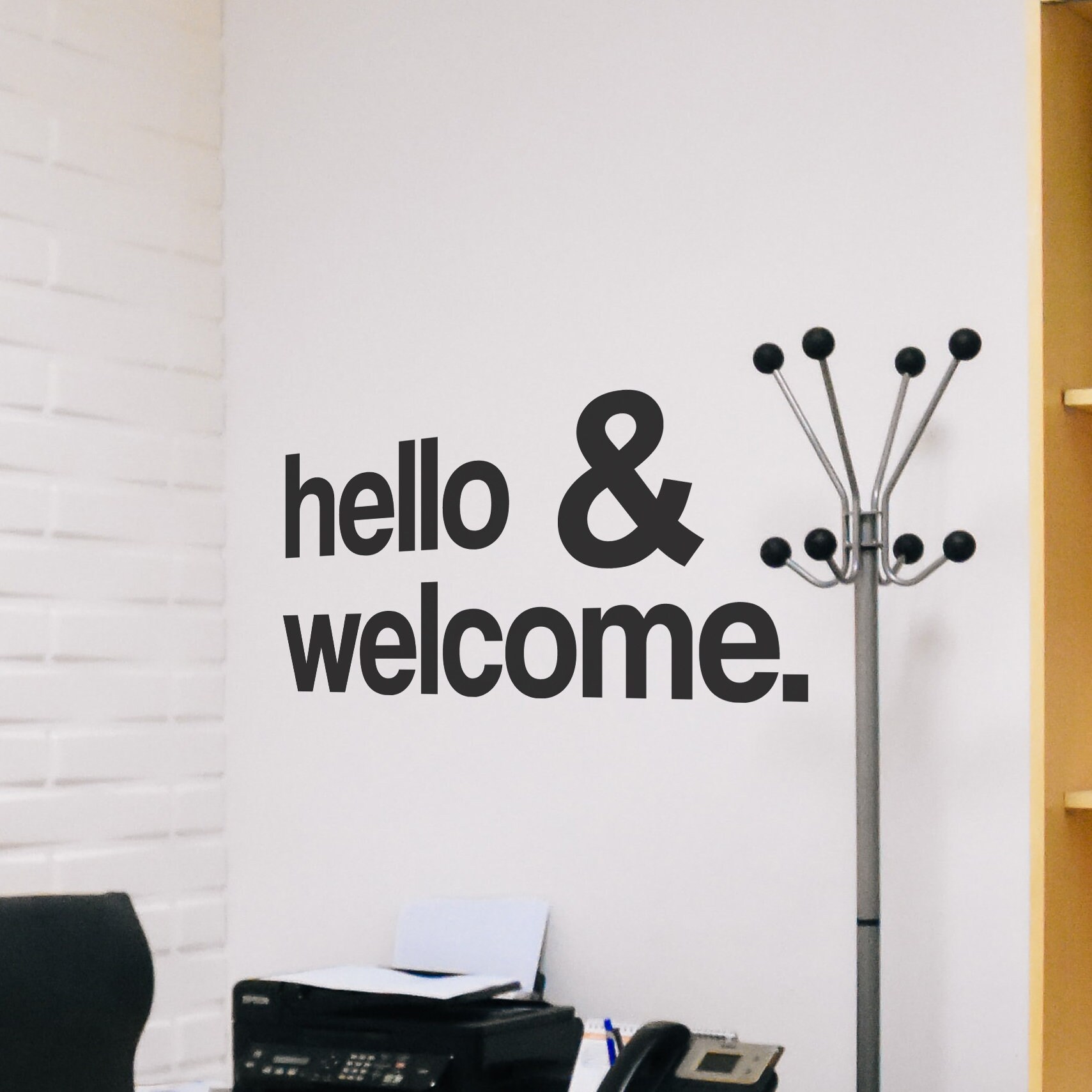 Hello and Welcome Office Wall Decal Sticker Quote Home Office - Etsy