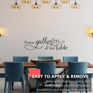 Come Gather at Our Table Wall Decal | Dining Room Decor - Etsy
