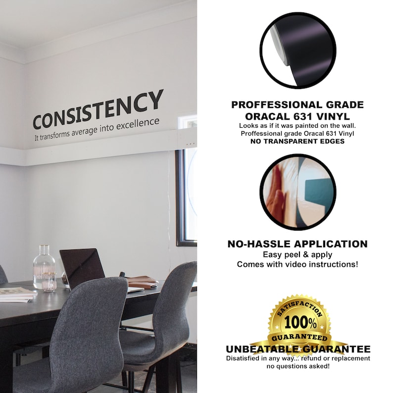 Consistency Motivational Wall Decal Sticker Quote for Home - Etsy