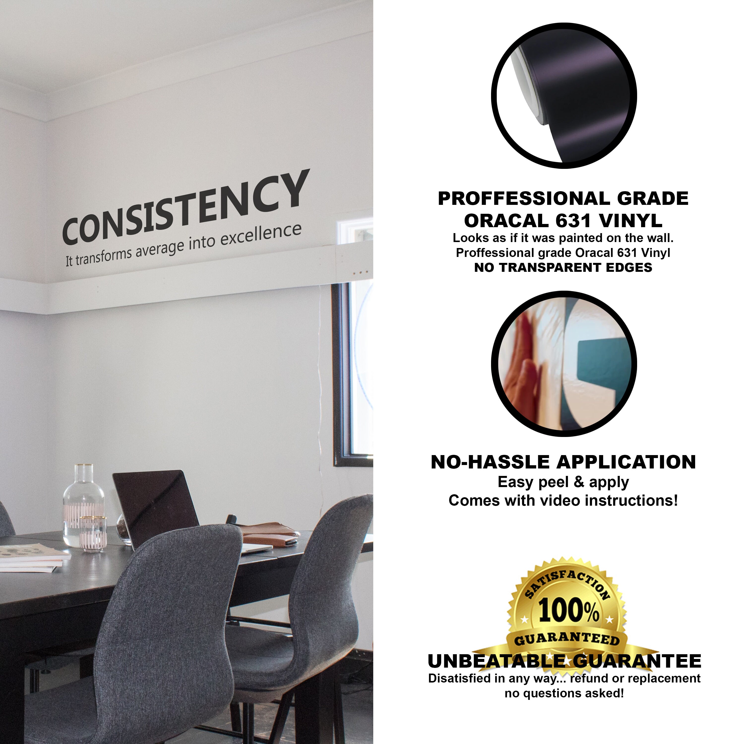 Consistency Motivational Wall Decal Sticker Quote for Home Office Gym ...