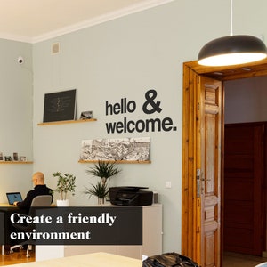 Hello and Welcome Office Wall Decal Sticker Quote Home Office Decor ...