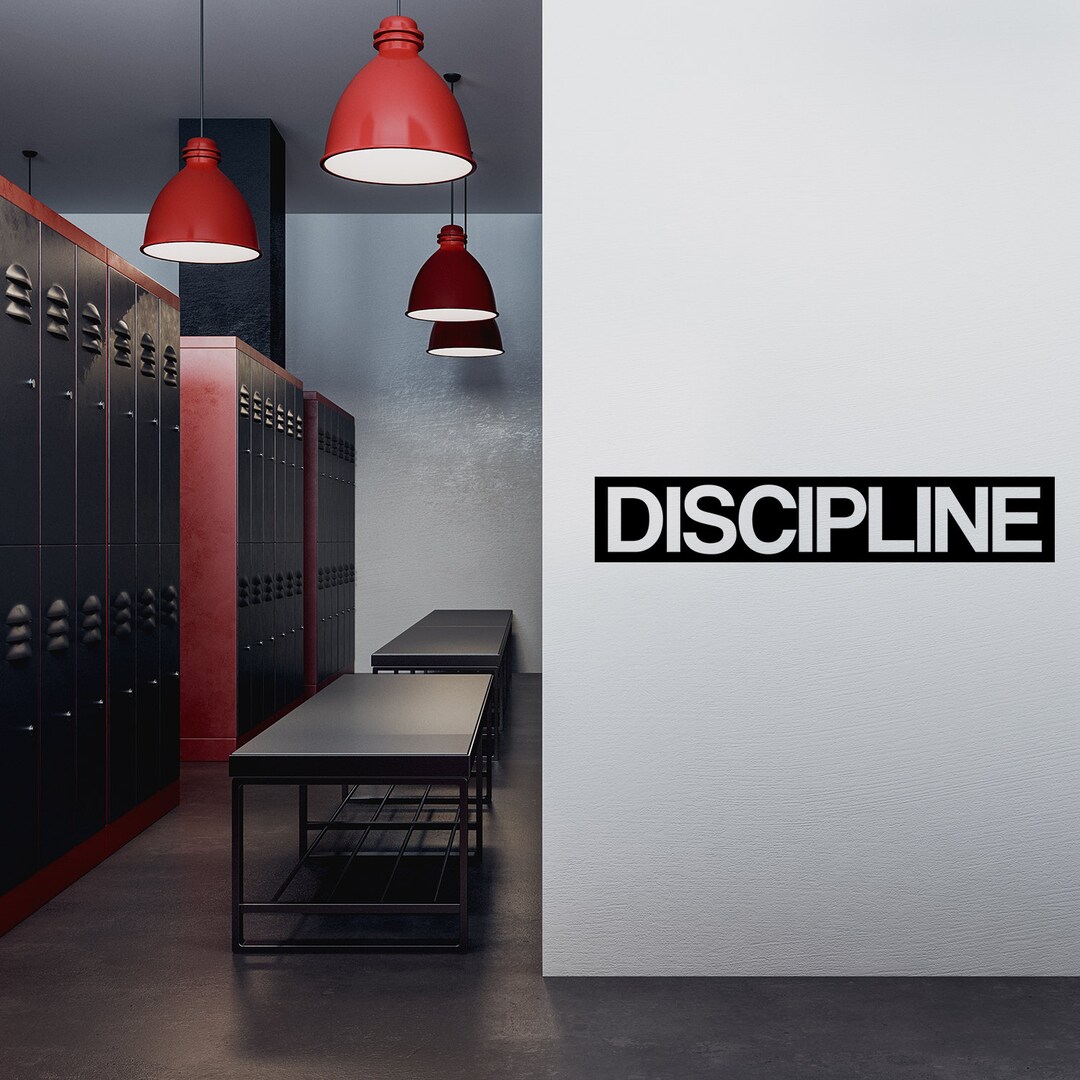DISCIPLINE Motivational Wall Decal Sticker Quote for Home Office Gym ...