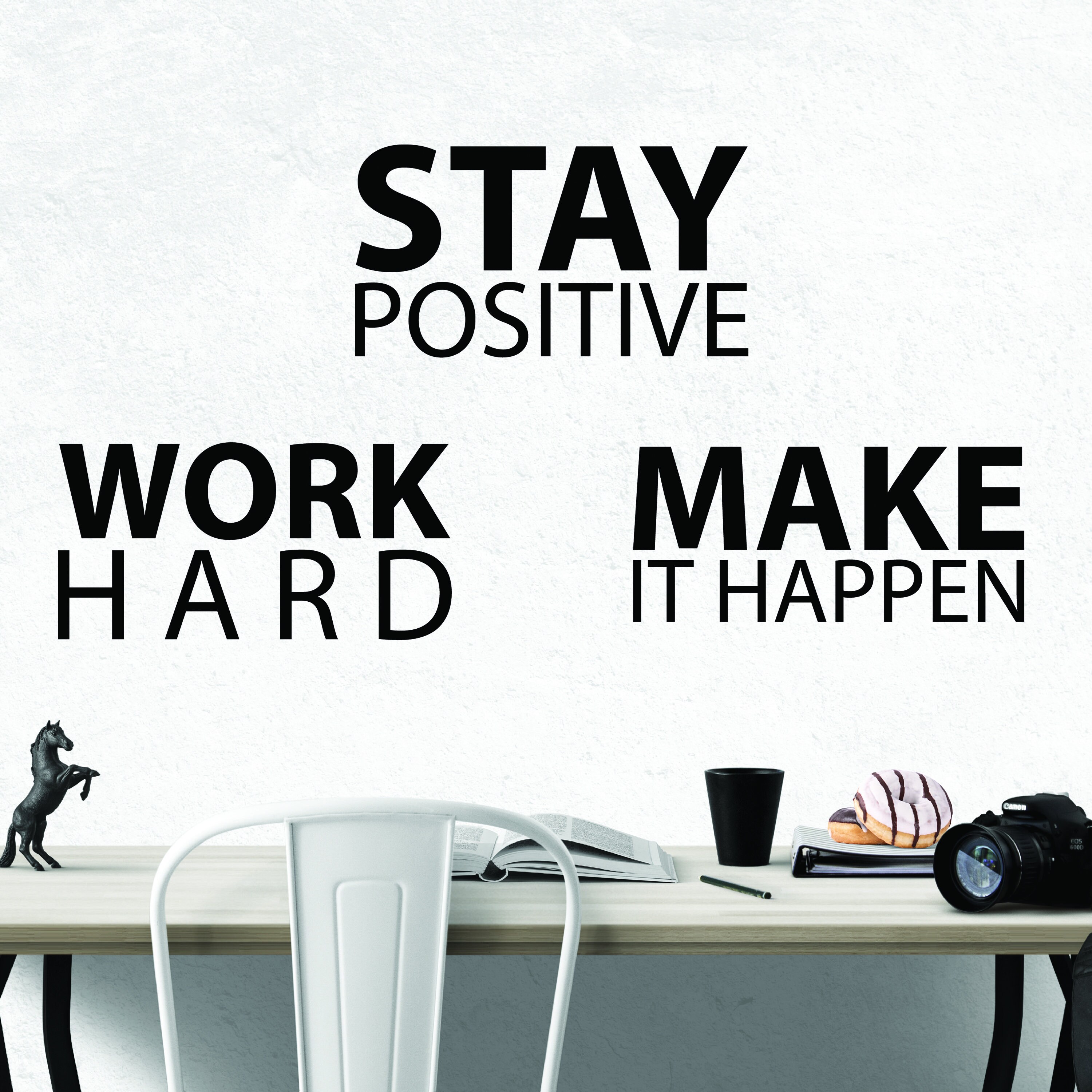 Stay Positive Work Hard Make It Happen Motivational Wall Decal - Etsy