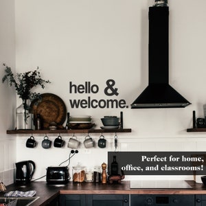 Hello and Welcome Office Wall Decal Sticker Quote Home Office Decor ...