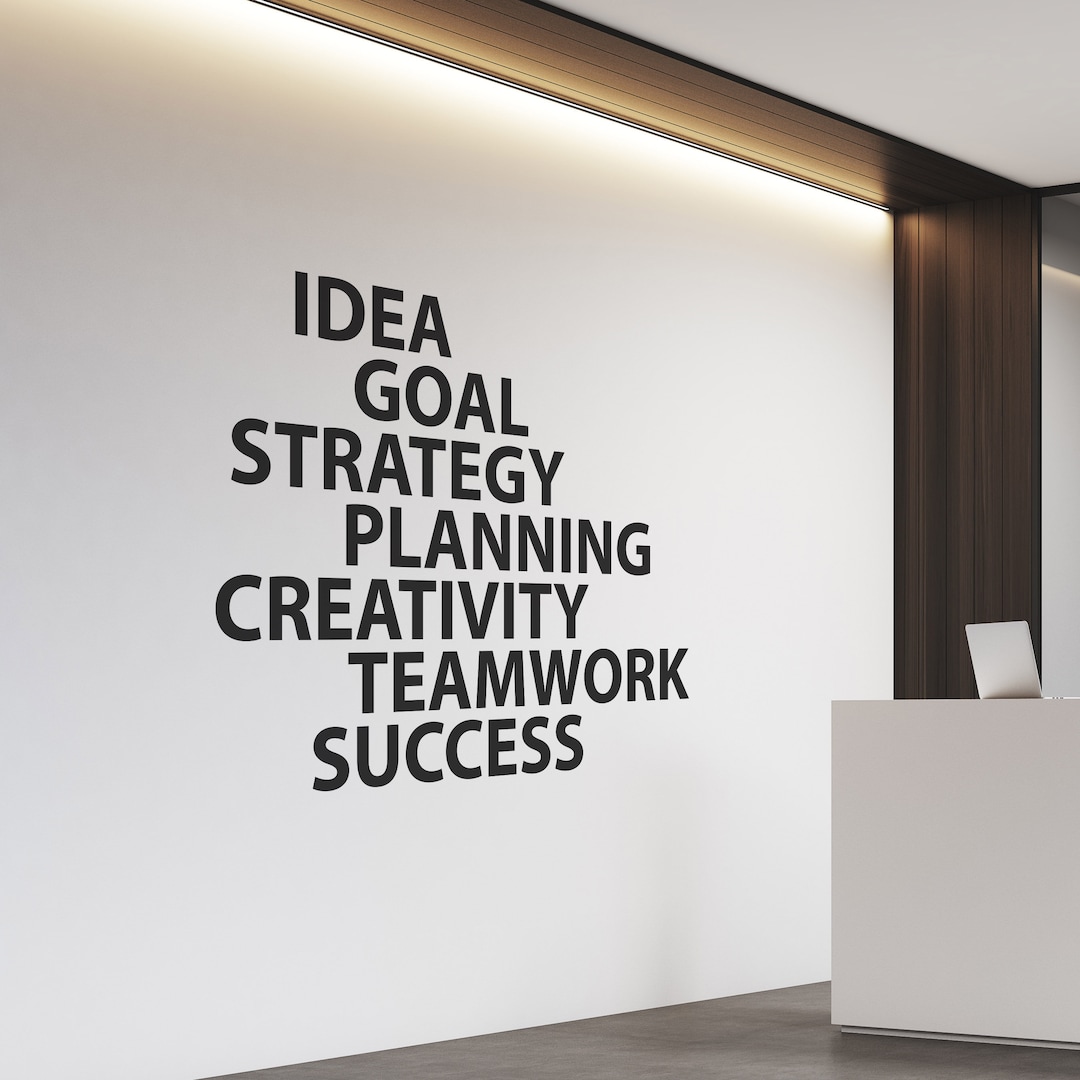 IDEA GOAL Teamwork Motivational Wall Decal Sticker Quote Home Office ...