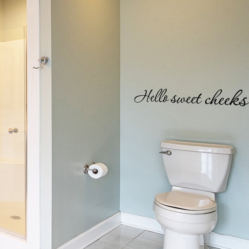 Hello Sweet Cheeks Wall Decal Love Quote Sticker for Bedroom, Bathroom ...